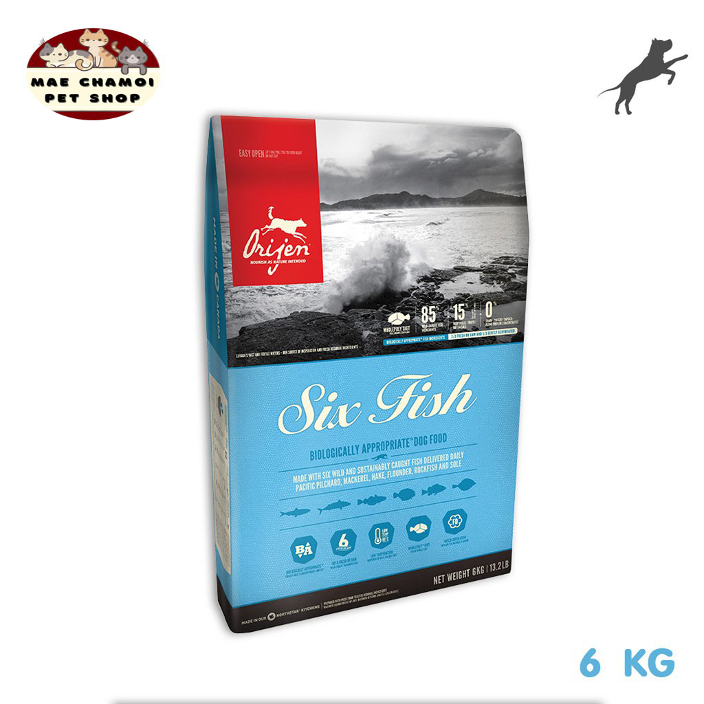 สุดปัง ส่งฟรี ????ORIJEN SIX FISH DOG 6kg โอริเจน สูตร ปลา 6 ชนิด สำหรับสุนัข ขนาด 6 กก. ...