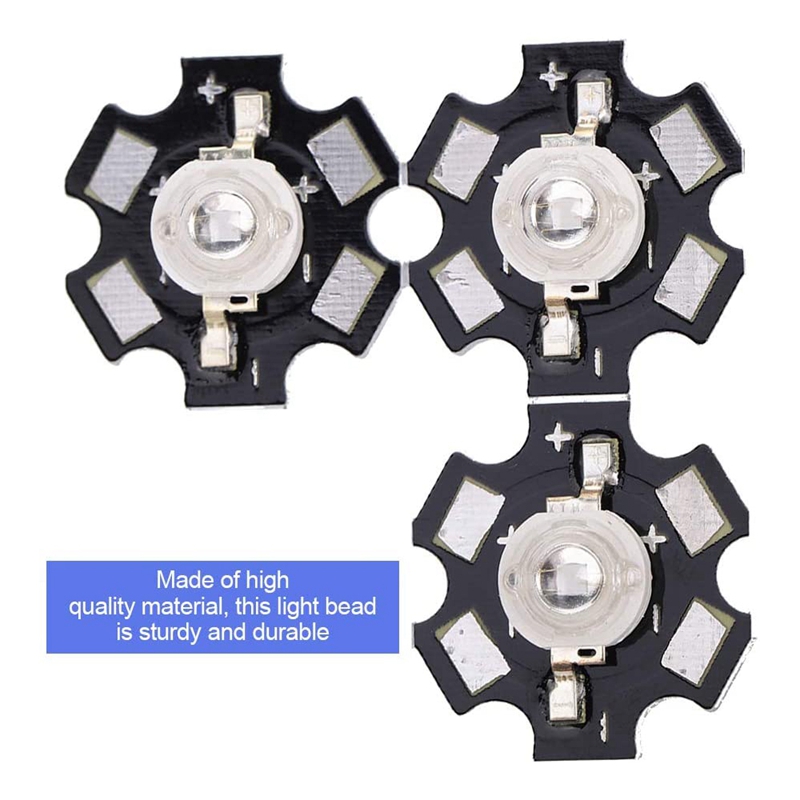 50Pcs 3W High Power LED Lamp Beads Royal Blue 445Nm with 20mm Black PCB ...