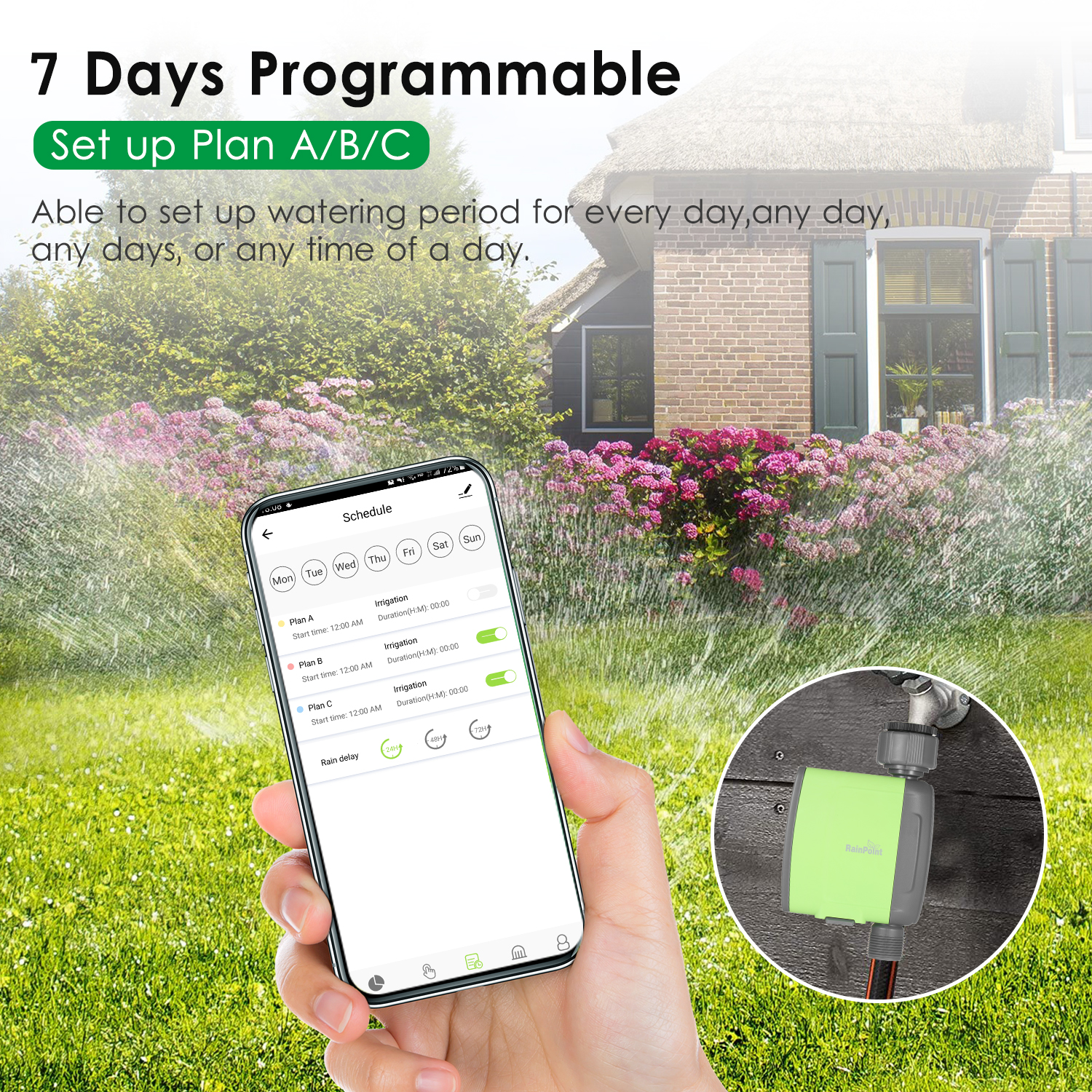 BT App Control Soil Temperature Moisture Sensor Meter Irrigation Soil Thermometer Humidity ...