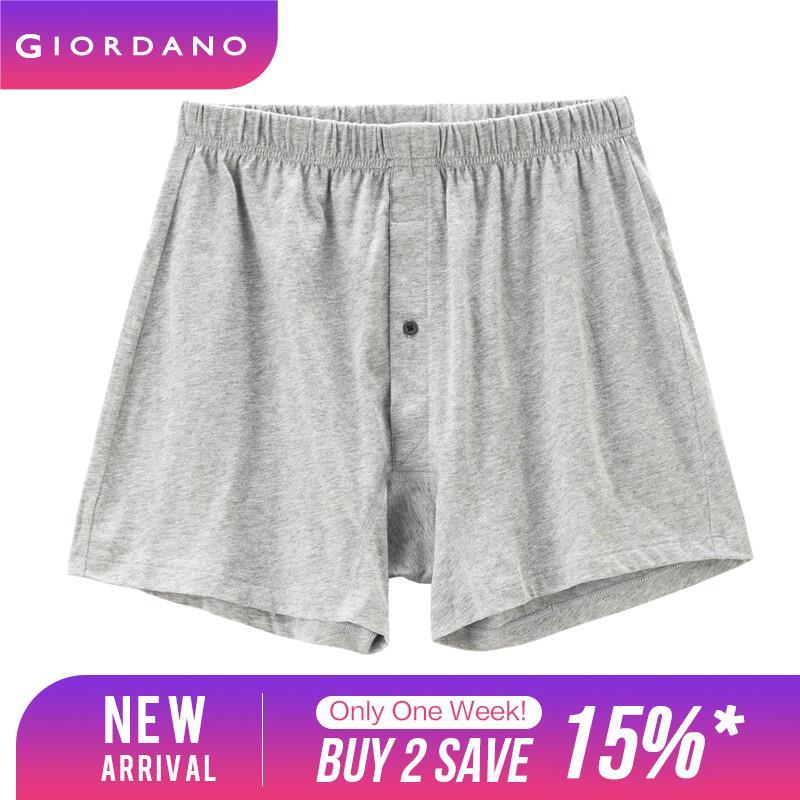 Giordano Men Boxers Double Seam Thicken Crotch Boxers Stretchy Elastic ...