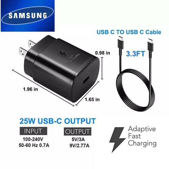 ชุดชาร์จเร็ว Samsung Super Charge 25W สายชาร์จ ของแท้ C To C TYPE-C to TYPE-C S22Ultra S22 S22 ...