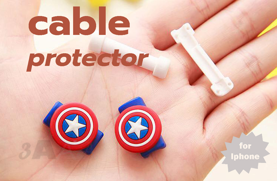 ตัวล็อคถนอมสายชาร์จ(ตัวยาว)ลายการ์ตูน cartoon cable bite protector - 3A chachucha - ThaiPick