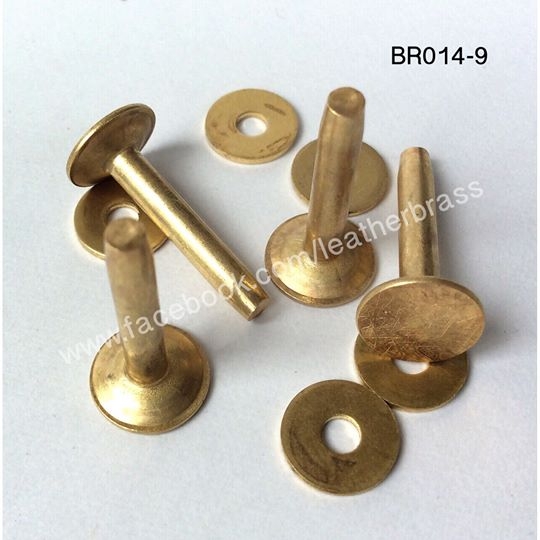 BR014 รีเวท Rivet Brass อะไหล่สำหรับงานกระเป๋าหรือ แพ็คบรรจุ25ชิ้น เนื้อทองเหลืองแท้ ...