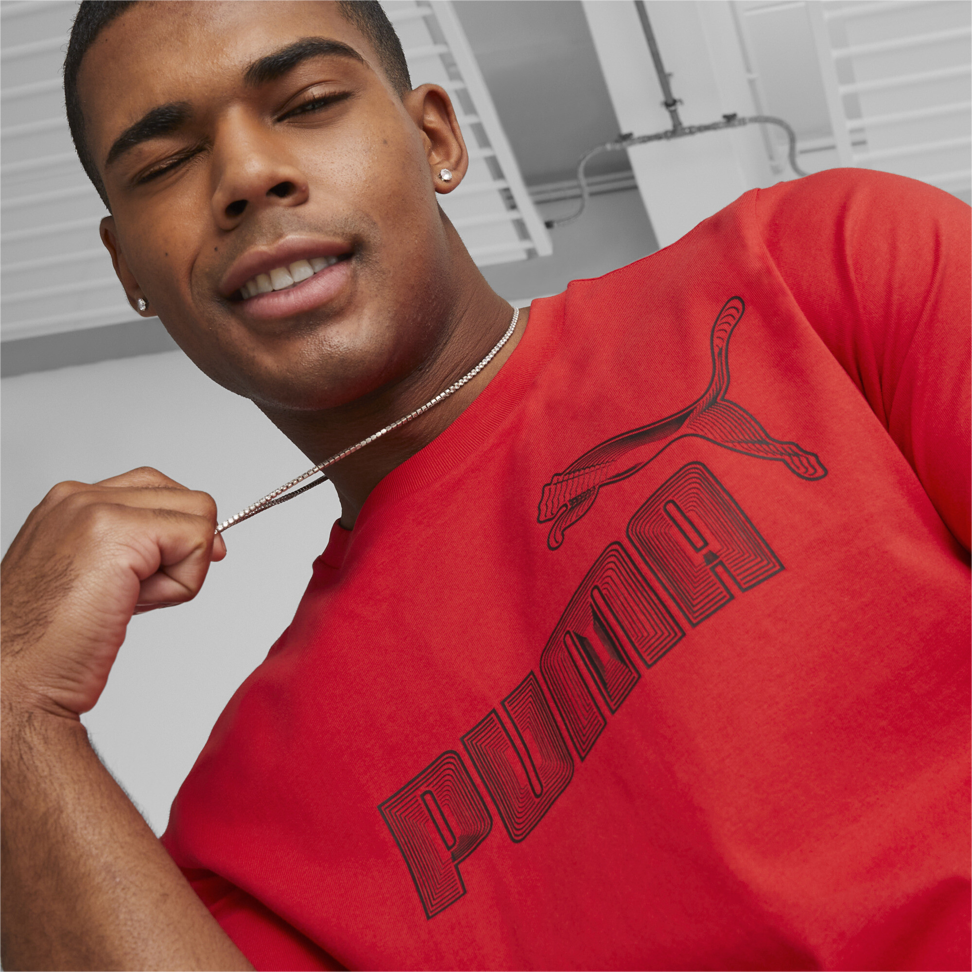 PUMA BASICS - เสื้อยืดโลโก้ GRAPHICS No.1 สีแดง - APP - 67447311 - PUMA ...
