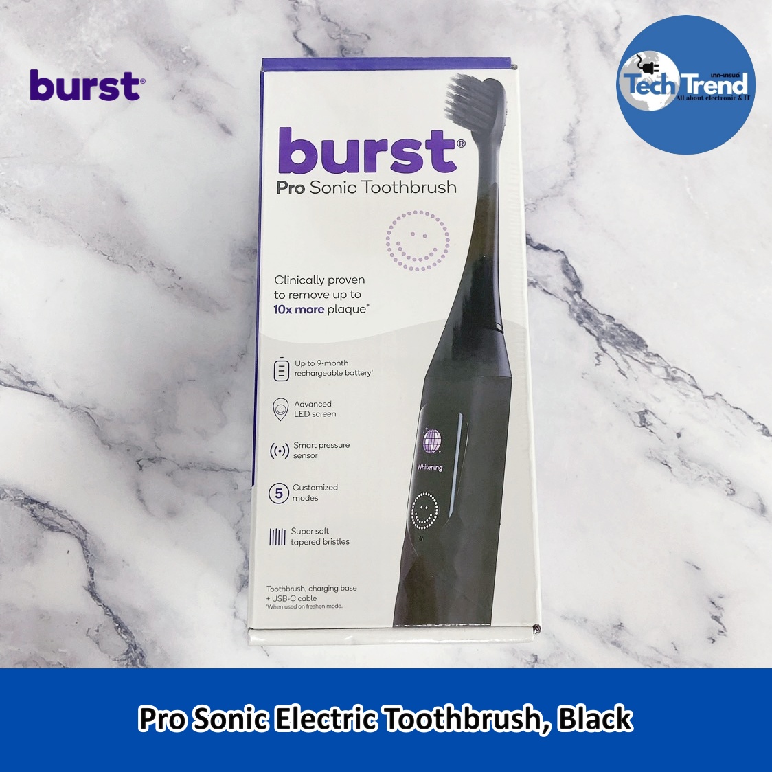 (Burst) Curve Pro Sonic Electric Toothbrush แปรงสีฟัน ไฟฟ้า ขนแปรงนุ่ม ...