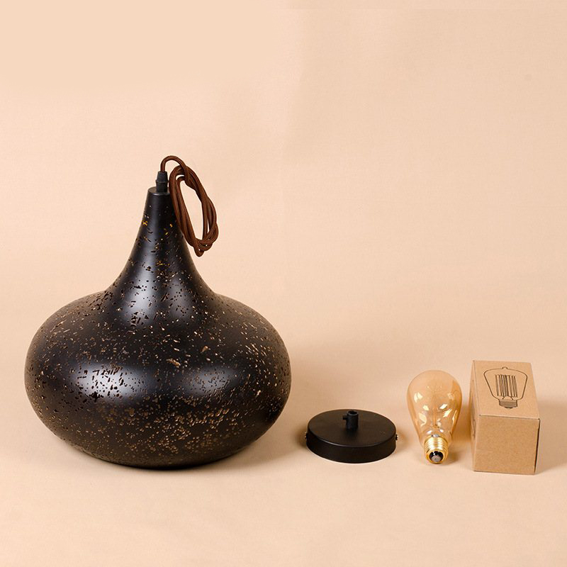 Vintage Etch Shade Wrought Iron Pendant Light Nordic Loft Industrial ...