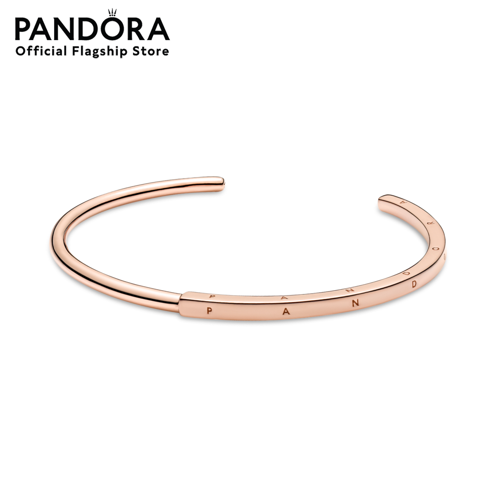 Pandora logo Rose open bangle เครื่องประดับ สร้อยข้อมือ สีโรส โรส สร้อย ...