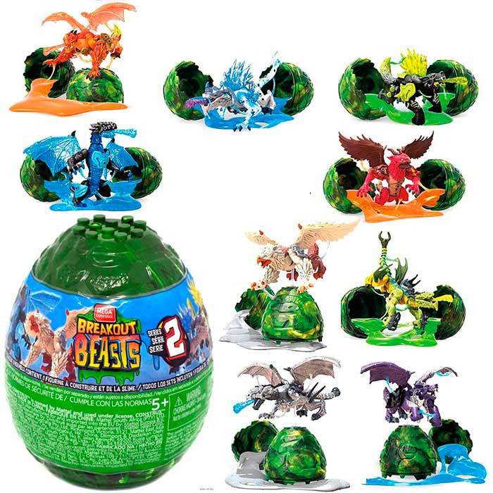 Mega Construx Breakout Beasts Series 2 ตัวต่อฟิกเกอร์ไข่สัตว์ประหลาดและ ...