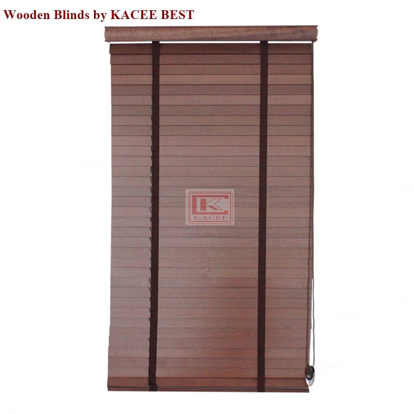 KACEE มู่ลี่ มู่ลี่ไม้ มู่ลี่ไม้รามิน สีพีกอน (Pegon) เทปผ้าสีโรส (Rose) รุ่นโซ่ดึง ขนาดใบ 35 มม ...