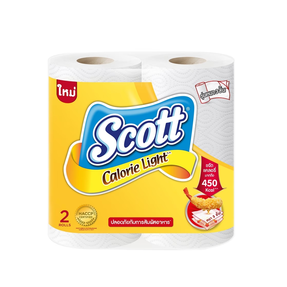 Scott สก๊อตต์ กระดาษอเนกประสงค์แคลอรี่ไลท์ แพ็ค 2 ม้วน มีทริปเปิ้ล ...