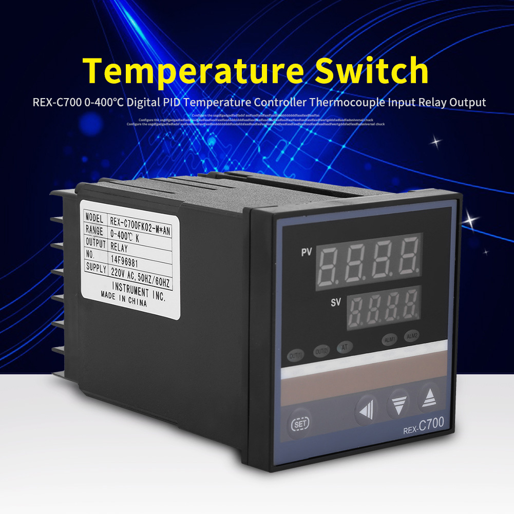 【ราคาถูกสุด】REX-C700 0-400℃ Digital PID Temperature Controller Thermocouple 220V DC4-20mA oe ...