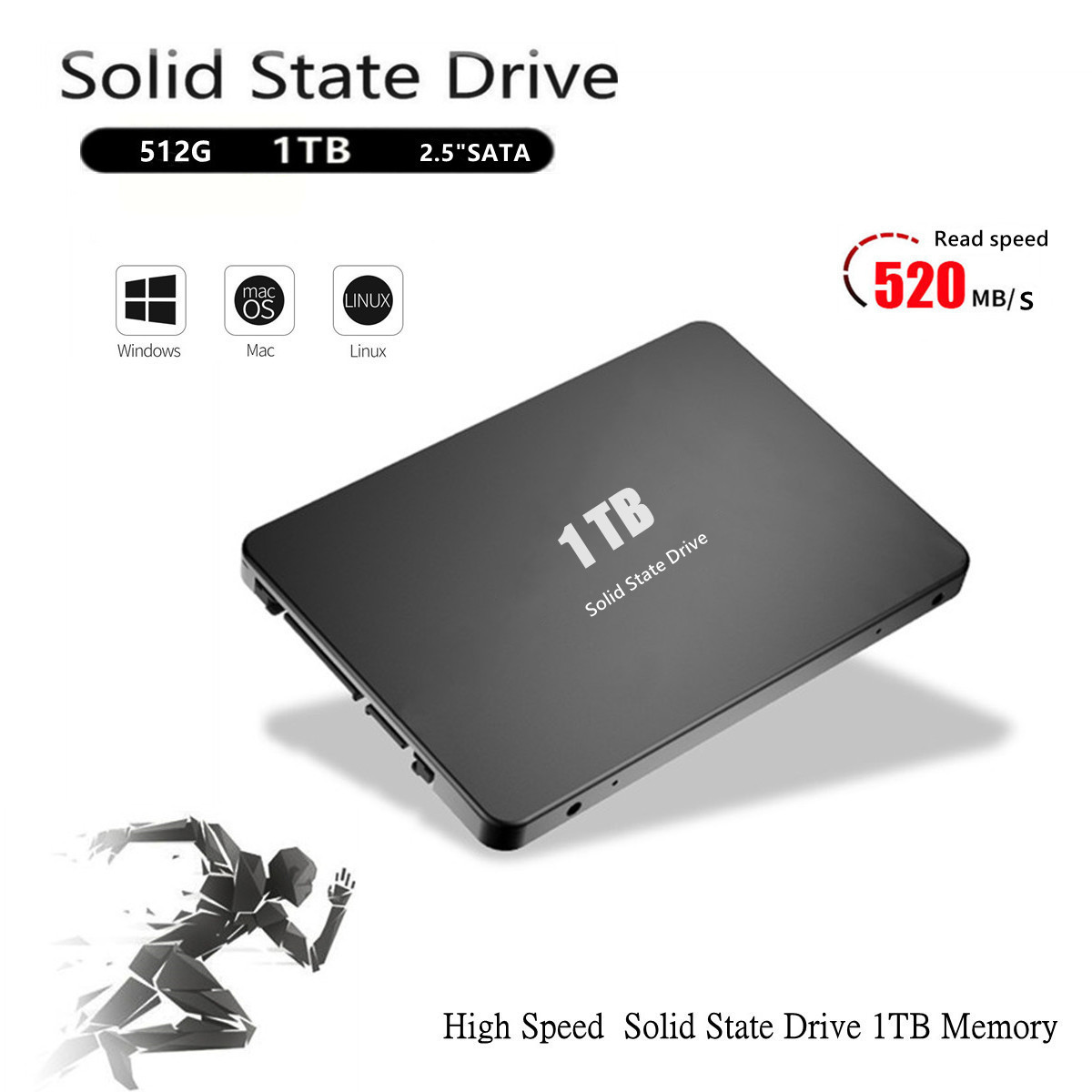 สินค้ามีพร้อมส่ง 2.5 High Speed Solid State Drive 1TB Notebook Desktop ...