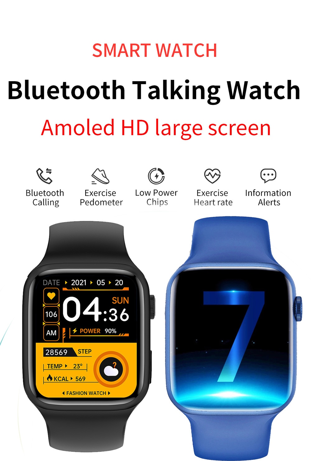 [ส่งจากไทย ส่งฟรี] lWATCH XIAOMO VIVO Applicable IWO Series 7 สมาร์ท ...