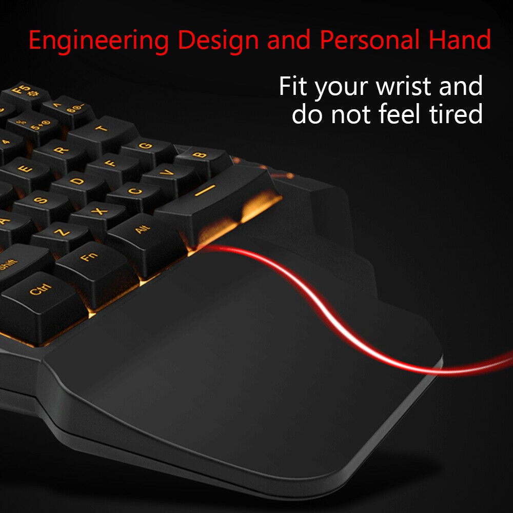 One Handed Mechanical Keyboard Left Hand Game Keypad Game Mouse RGB LED ...