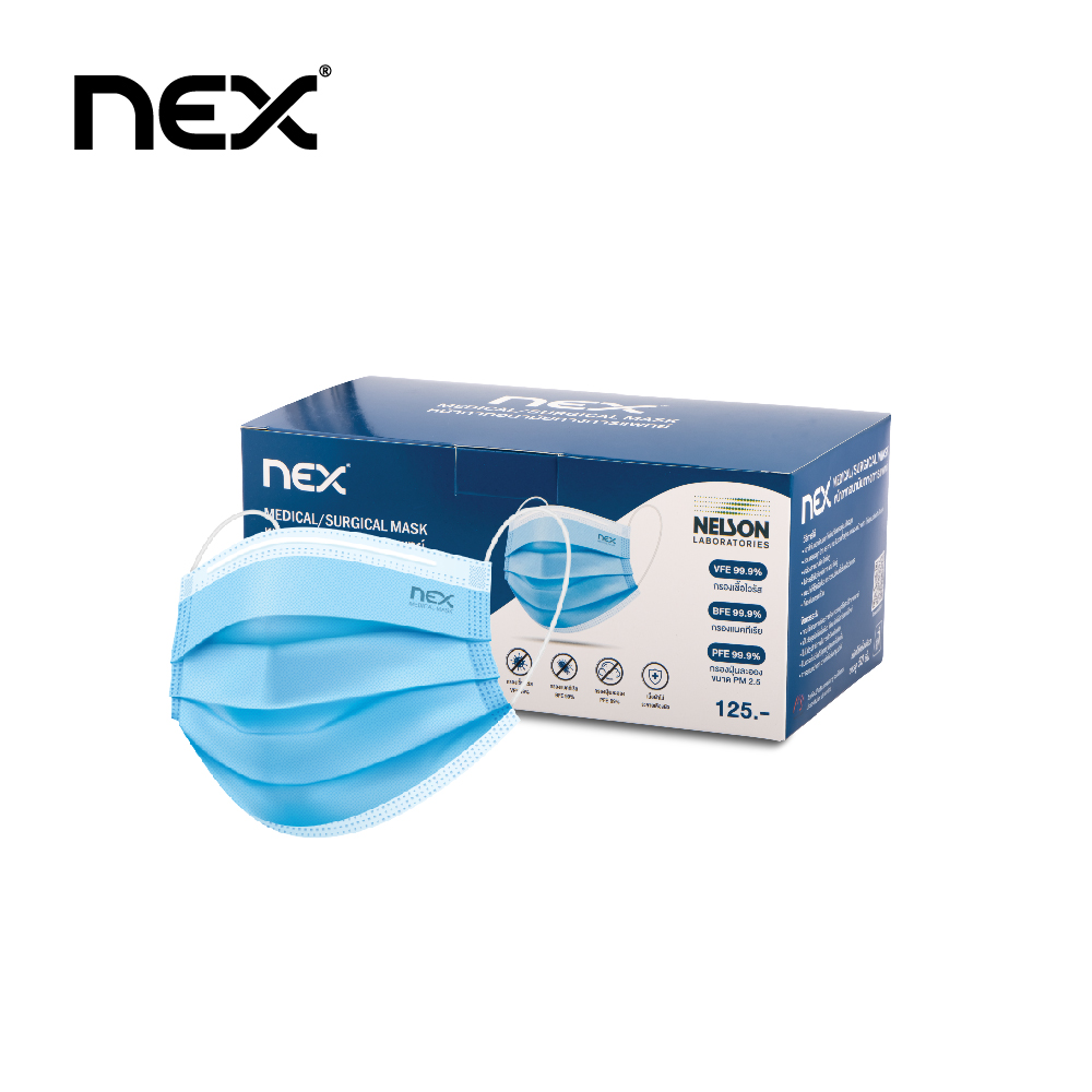 NEX MASK หน้ากากอนามัยทางการแพทย์ หน้ากากอนามัย 3 ชั้น มาตฐาน ASTM LV 2 ...