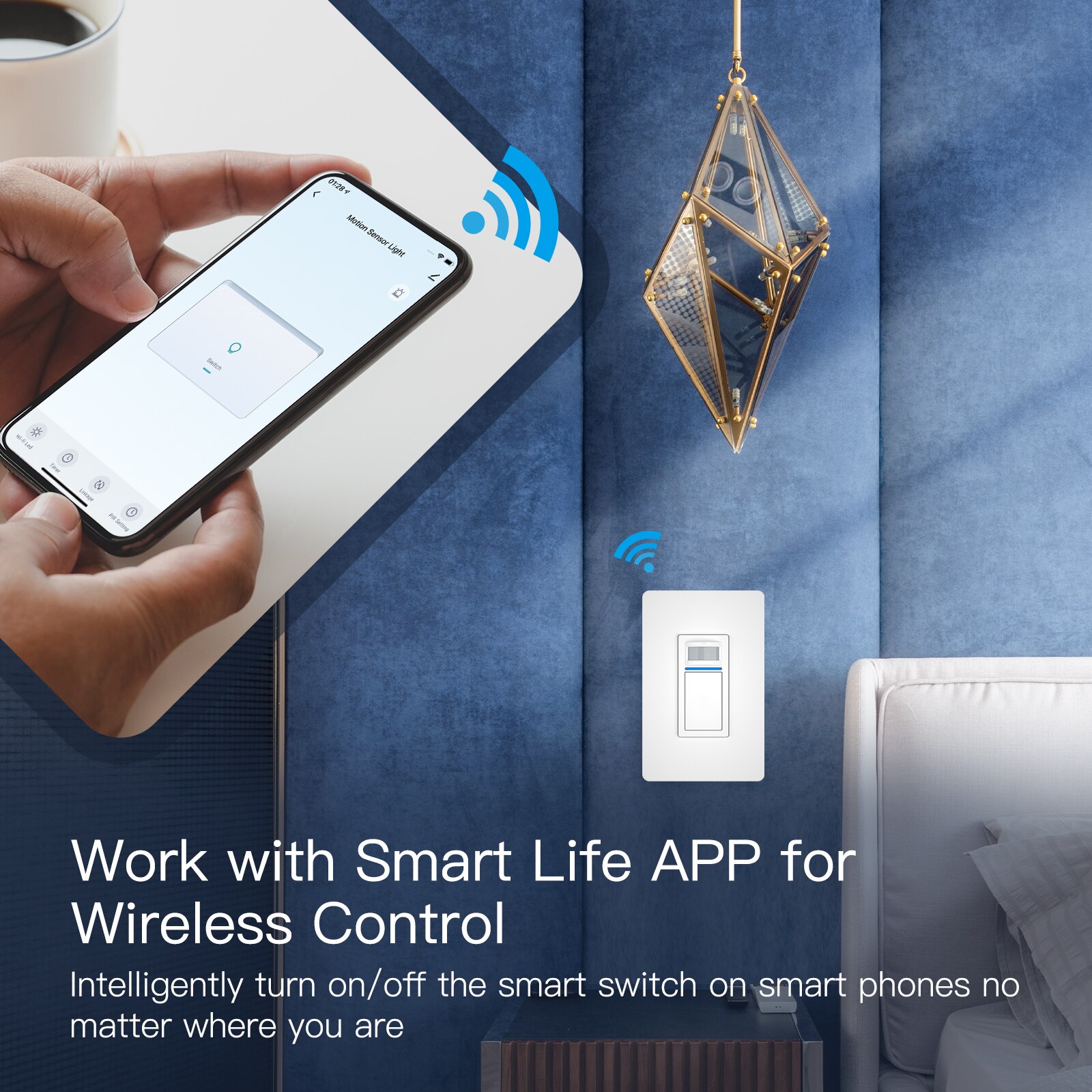 MOES Tuya Smart WiFi PIR Motion Sensor Light Switch Single Pole US ...