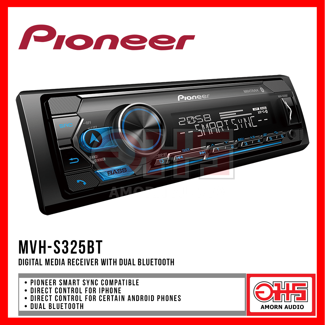 PIONEER MVH-S325BT Digital Media Receiver with Dual Bluetooth AMORN AUDIO | Lazada.co.th