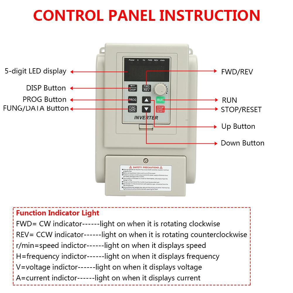 [Promosyon] 220VAC Variable Frequency Drive VFD Speed Controller for ...