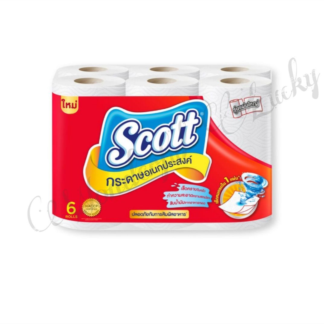 Scott Kitchen Towel 6 Rolls สก๊อตต์ กระดาษอเนกประสงค์ รุ่น ยาวพิเศษ ...