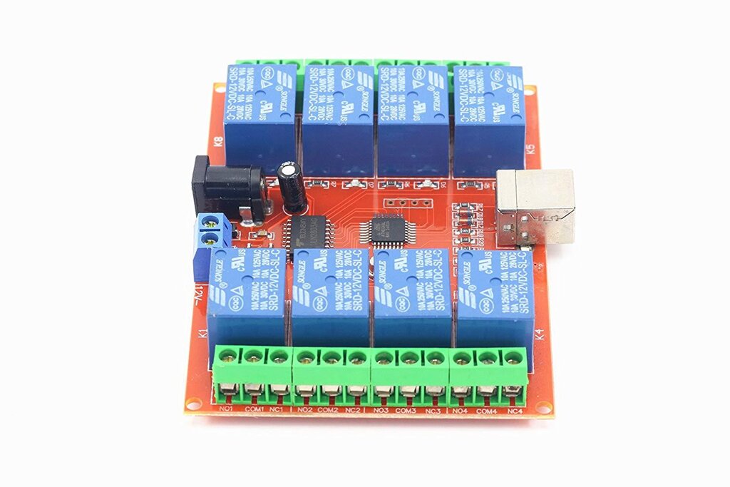 8 Channel USB Relay Module Programmable Computer Control บอร์ดรีเลย์ ...
