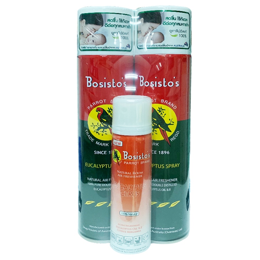 (สินค้ามีตัวเลือก) ยูคาลิปตัสซิตรัส โบสิสโตตรานกแก้ว Bosisto Spray ...
