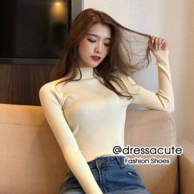 16Colors เสื้อไหมพรมคอเต่า เสื้อไหมพรม แขนยาว เสื้อคอเต่า 915 - Gelo Jole - ThaiPick