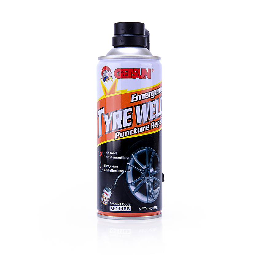 สเปย์เติมลมรถยนต์ รถจักรยานยนต์ GETSUN TYRE WELD 450ML สเปรย์ปะยาง ...