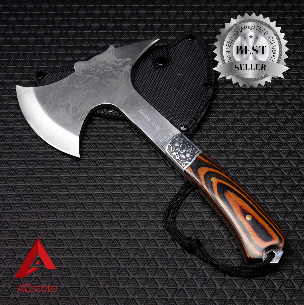 Wolf Axe ขวานพก มีดขวาน ขวานหมาป่า ขวานพกรัสเซีย ขวานสแตนเลสขนาดพกพา ...