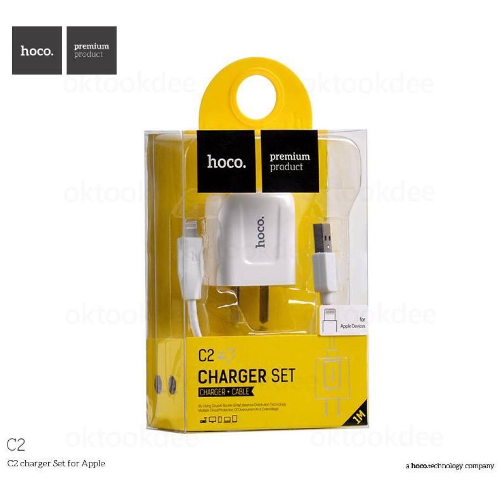 Hoco charger ของแท้ ชุดชาร์จไอโฟน หัวชาร์จ ชาร์จเร็ว Hoco C2 2.1A USB ...