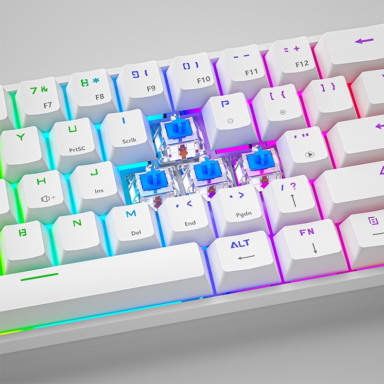 LEAVEN K28 Mechanical Keyboard wireless Gaming Keyboard 60 RGB Dual ...