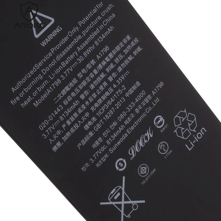 Amorus For Apple iPad Pro 10.5-inch (2017) 3.77V 8134mAh Li-ion Polymer Battery Replacement Part ...