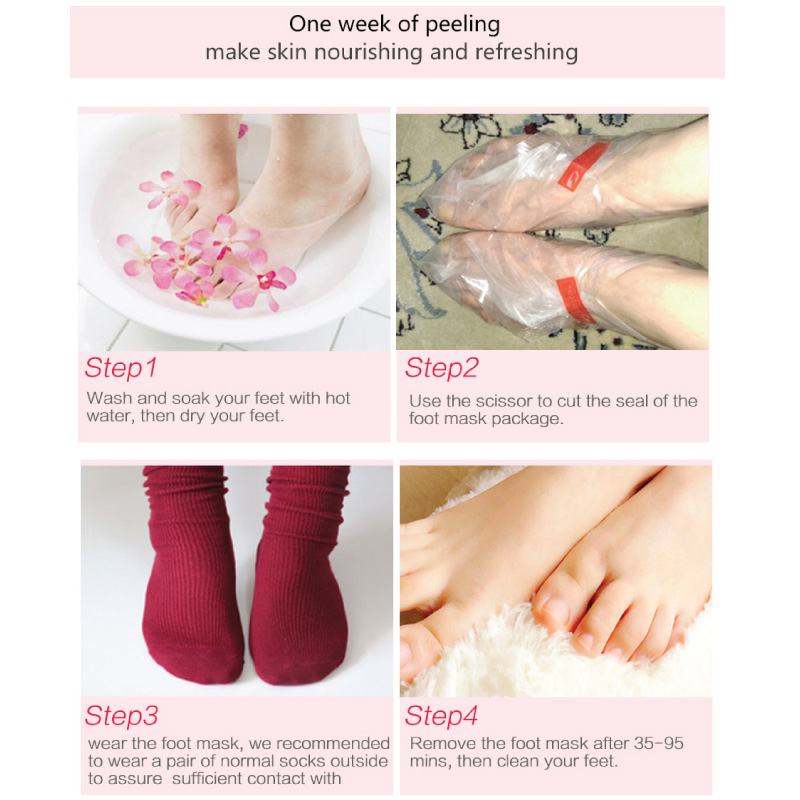 JANYSTUDIO EFERO Rose Foot Mask มาส์กลอกเท้า ปรับเท้านุ่มเหมือนเท้าเด็ก ...
