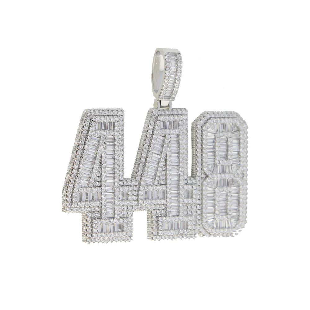 New design Hip Hop Rock Punk Full Iced Out Number 448 Pendant Pave 5A ...