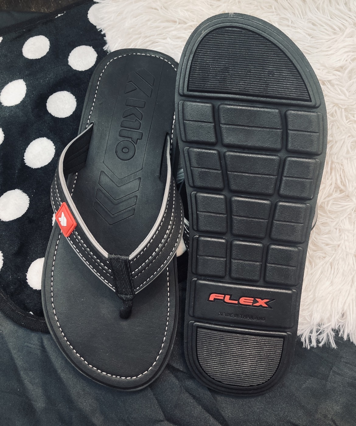 เท่ แตะดำหนีบ kito ป้าย 428 ลดถูกสุด ได้ 335 พื้นFLEX ใส่สบาย พื้นนุ่ม ...