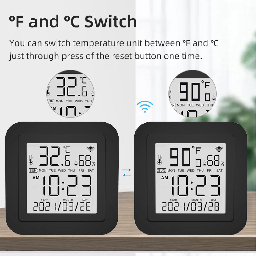 Tuya 4 in 1 WiFi IR Remote Temp. and Humi. Sensor มีหน้าจอ LCD ในตัว ...