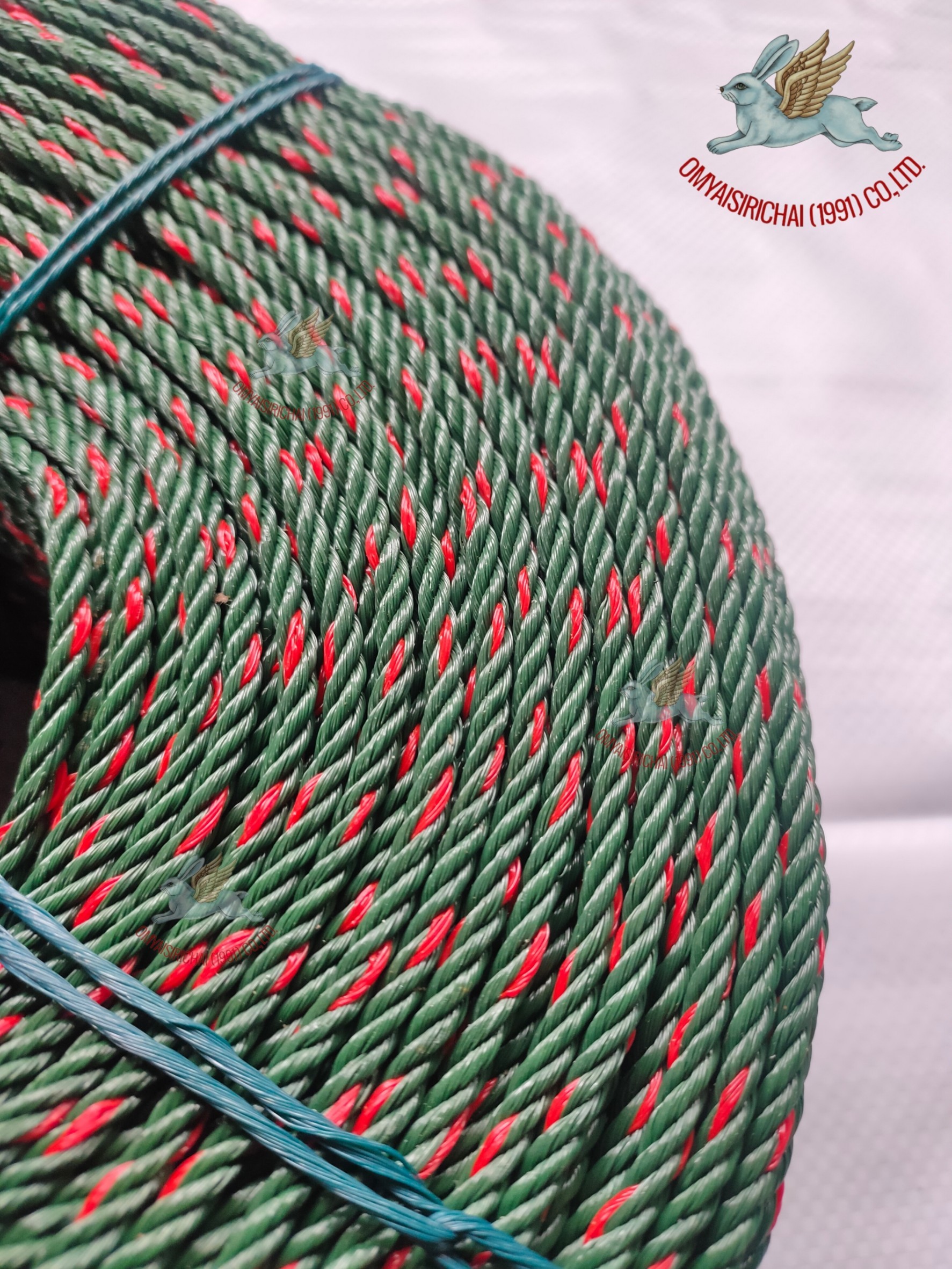 พร้อมส่ง เชือกไนล่อน เชือกสีเขียวน้ำทะเล เชือกตรากระต่าย ขายยกลูก ขนาด ...