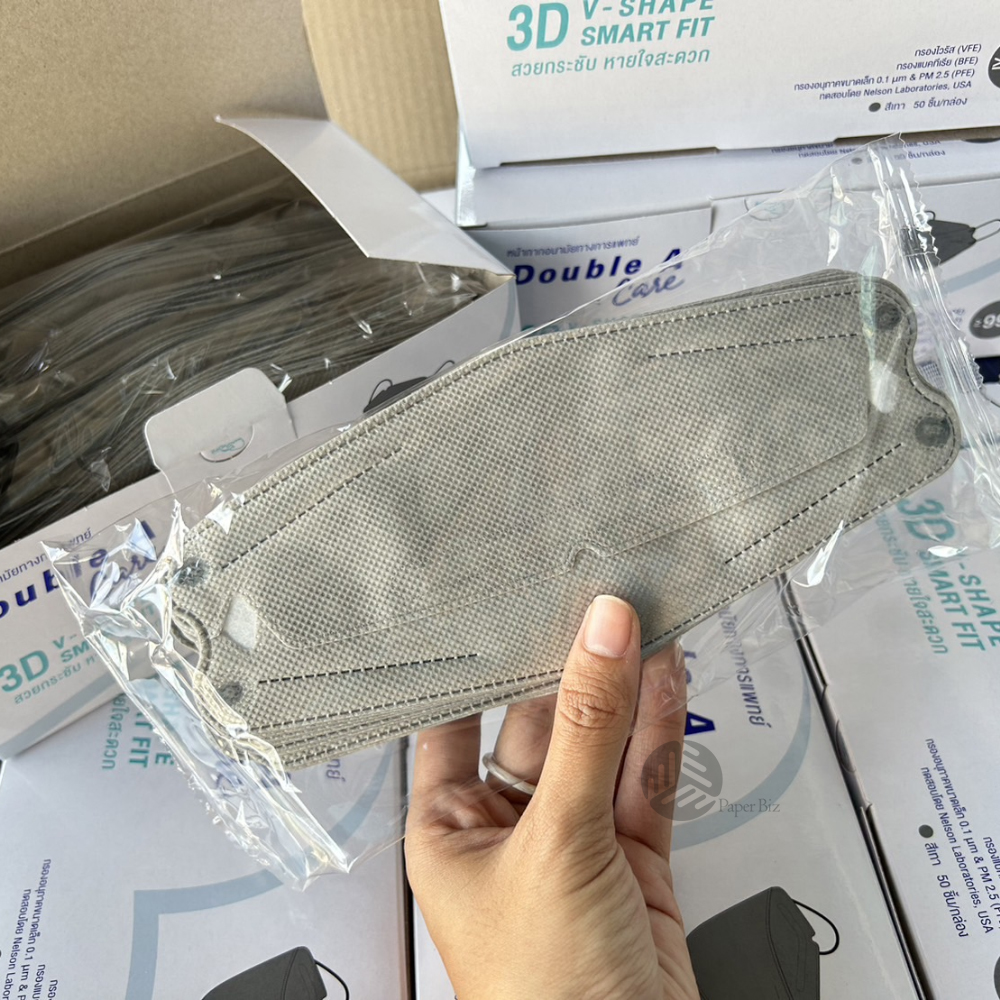 ใหม่!! (ยกลัง) 20 กล่อง Double A Care หน้ากากอนามัยทางการแพทย์ 3D V ...
