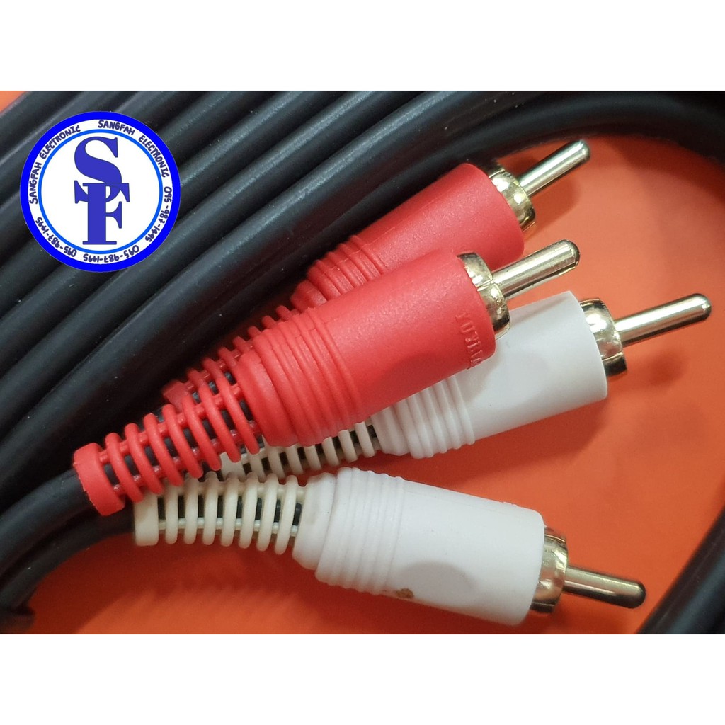 สาย RCA 4หัว(4MMx2)หัว ยาว10เมตร สายสัญญาณ สายลำโพง ใช้สำหรับต่อเครื่อง ...