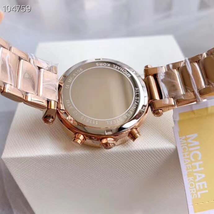 นาฬิกาข้อมือผู้หญิง Michael Kors Parker Chronograph Rose Dial MK6106 ...