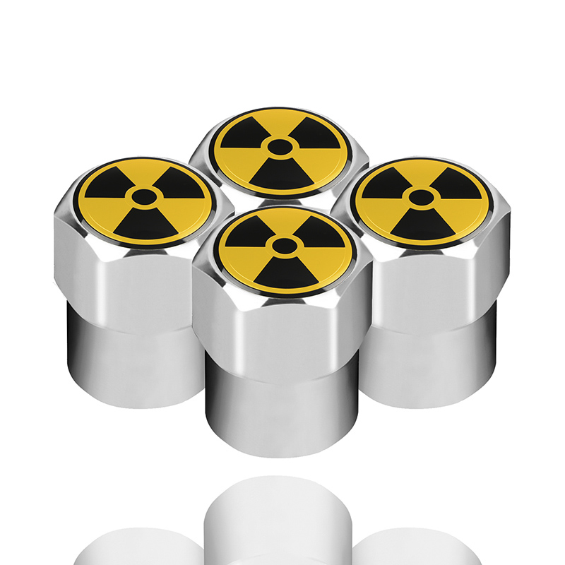 4pcs Car-Styling Nuclear Radiation Emblem case Car Tire Valve Caps ...