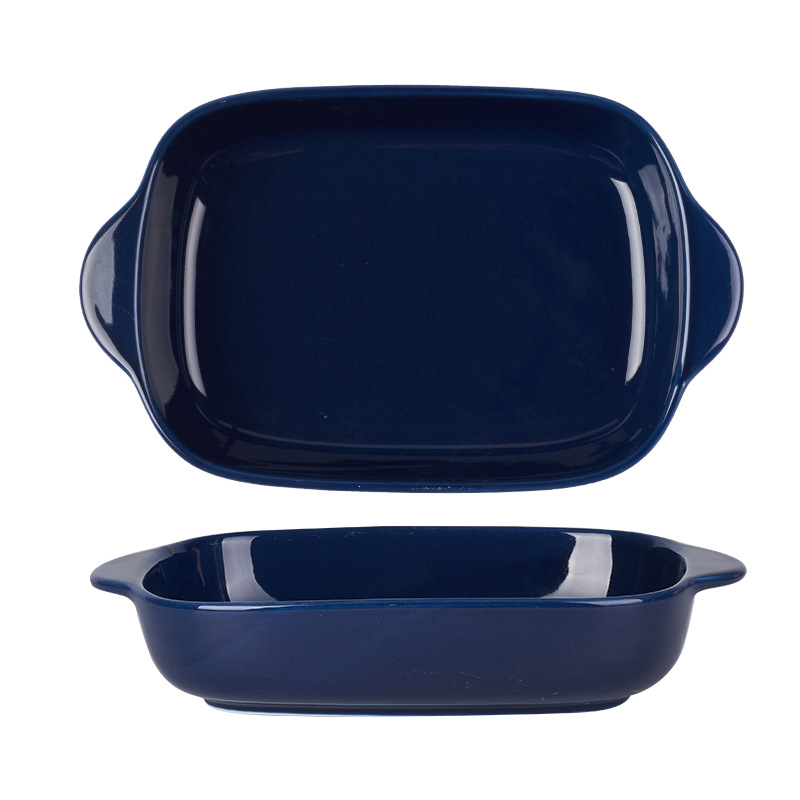 Nordic Baking Dishes Pans Kitchen Square With Handle Colorful Ceramic ...