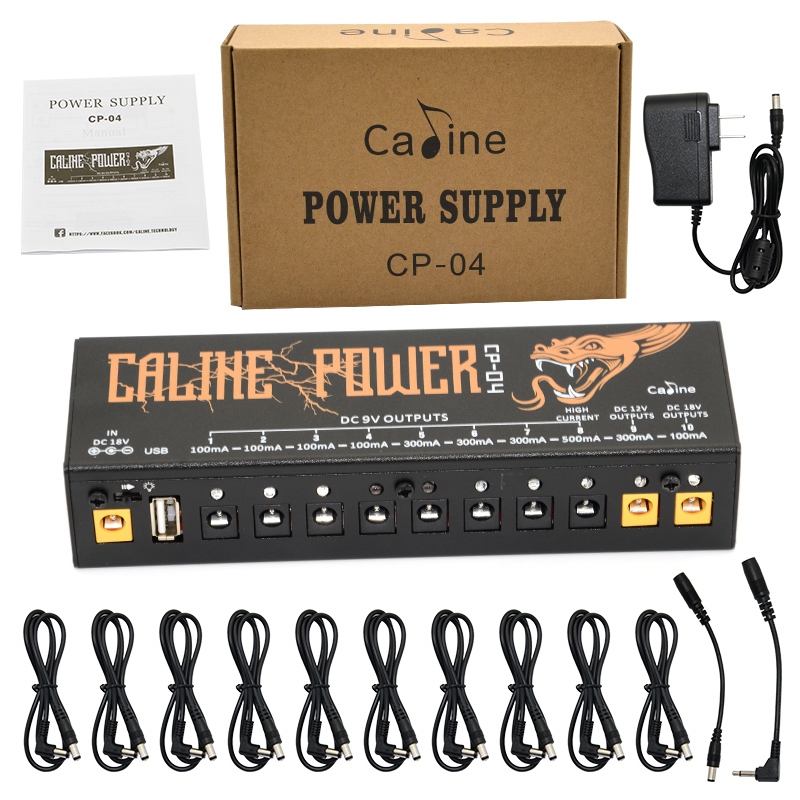 Caline Cp-04 Guitar Pedal Power Supply 10 Isolated Output Power Tuner ...