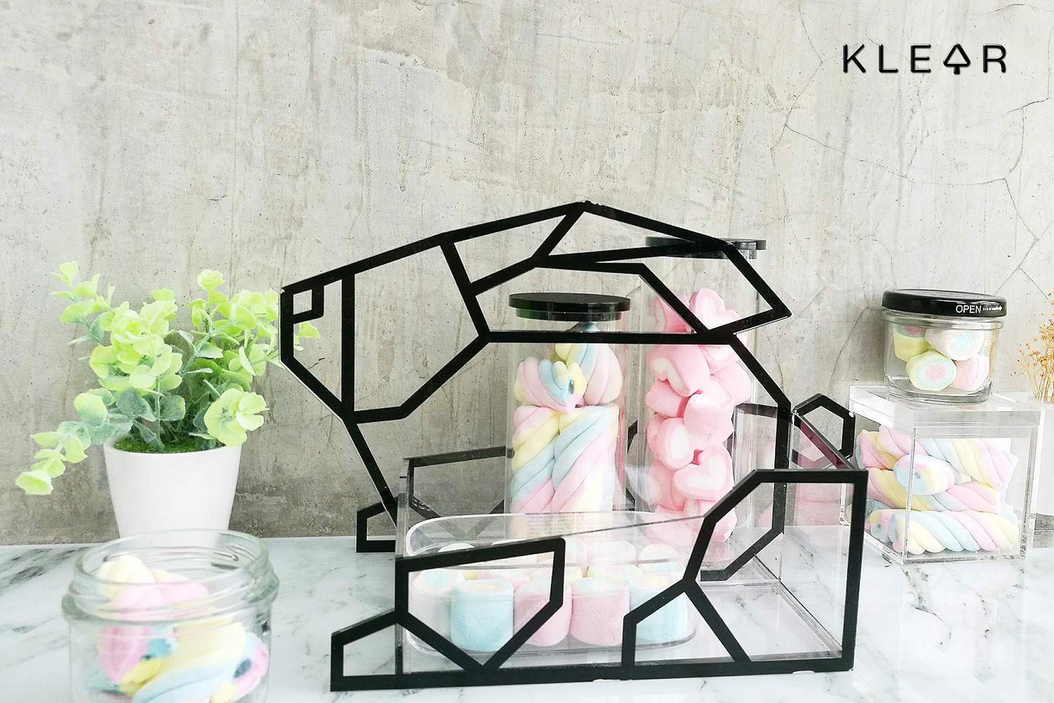 KlearObject Fully Bunny Basket of sweet ตะกร้าวางของ ใส่ขวดโหลขนม วางแก้วน้ำ วางขวดแก้ว ตะกร้าอะ ...