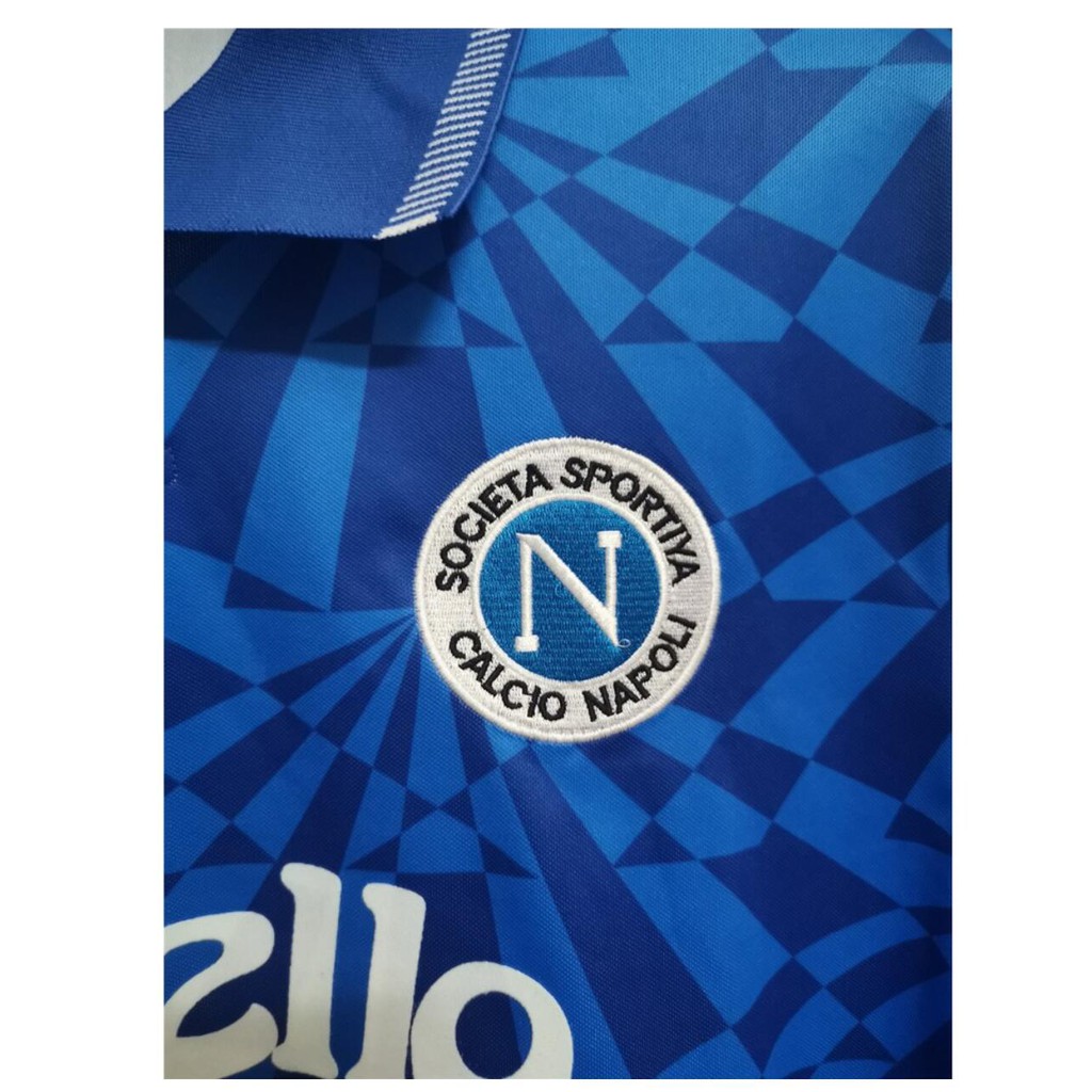 【S-2XL】91-93 Napoli Naples Home Blue Retro Soccer Jersey Football Men ...