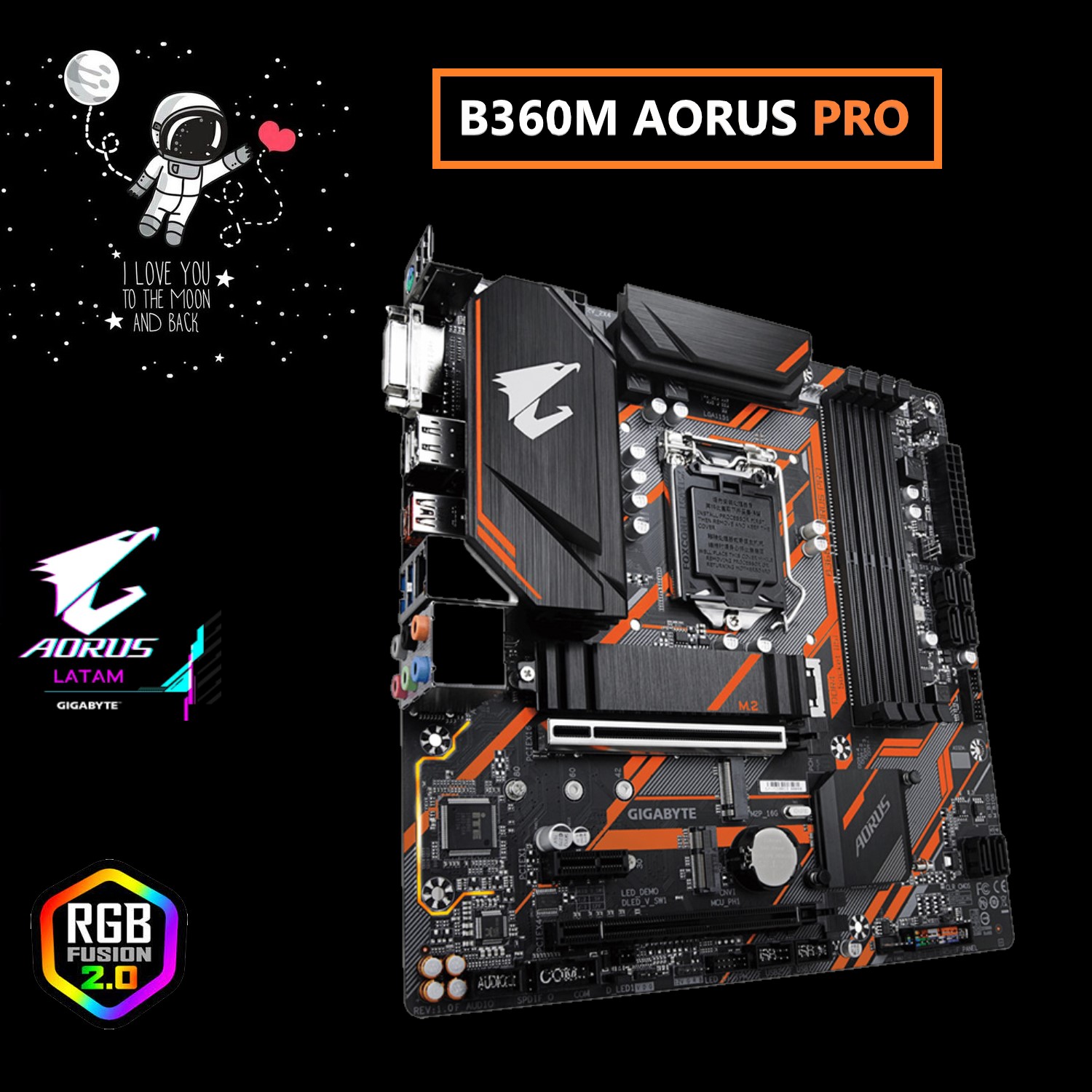 MAINBOARD GIGABYTE Intel B360 AORUS Motherboard with RGB Supports 9th ...