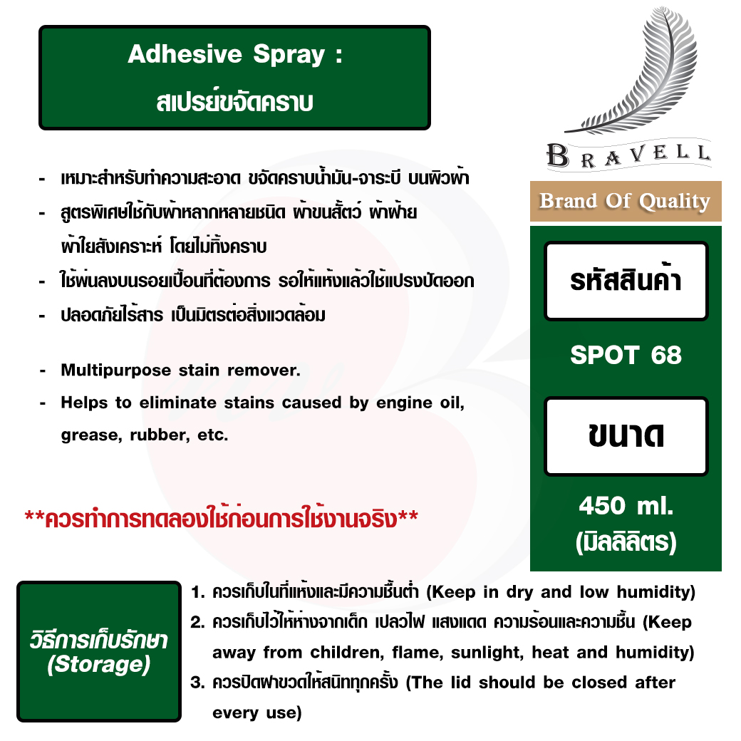 สเปรย์ขจัดคราบ (Spot Lifter 68) สเปรย์ขจัดคราบฝังลึก สเปรย์ขจัดคราบอเนก ...