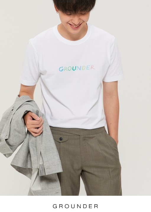 [GROUNDER] WHITE BRUSHING LOGO T-SHIRT เสื้อยืด เสื้อคอกลม ใส่สบาย ผ้า ...