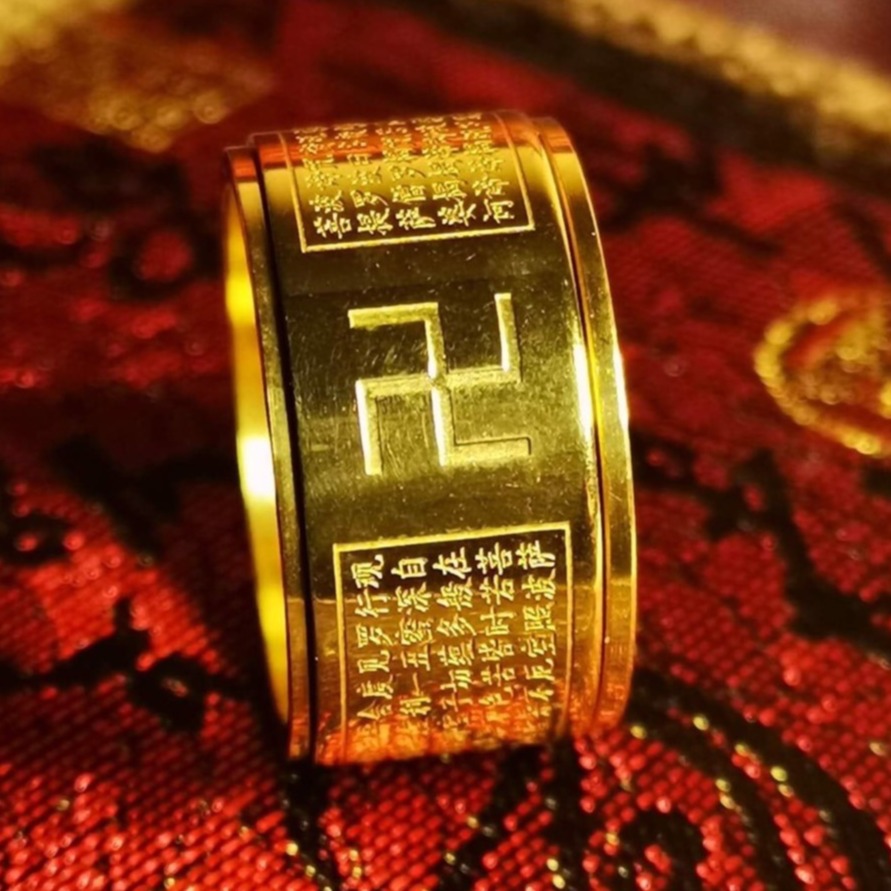Amulet Heart Sutra Ring (Gold Buddha Ring / Lucky Ring) | Lazada PH