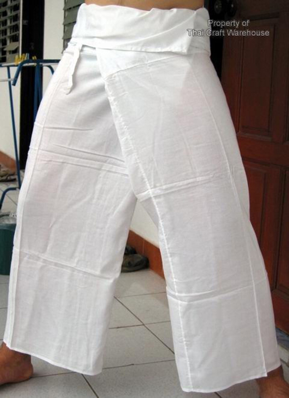 Asian cotton pants white กางเกงเล ใส่สบาย สีขาวสดใส คล่องตัว ไม่ร้อน ...