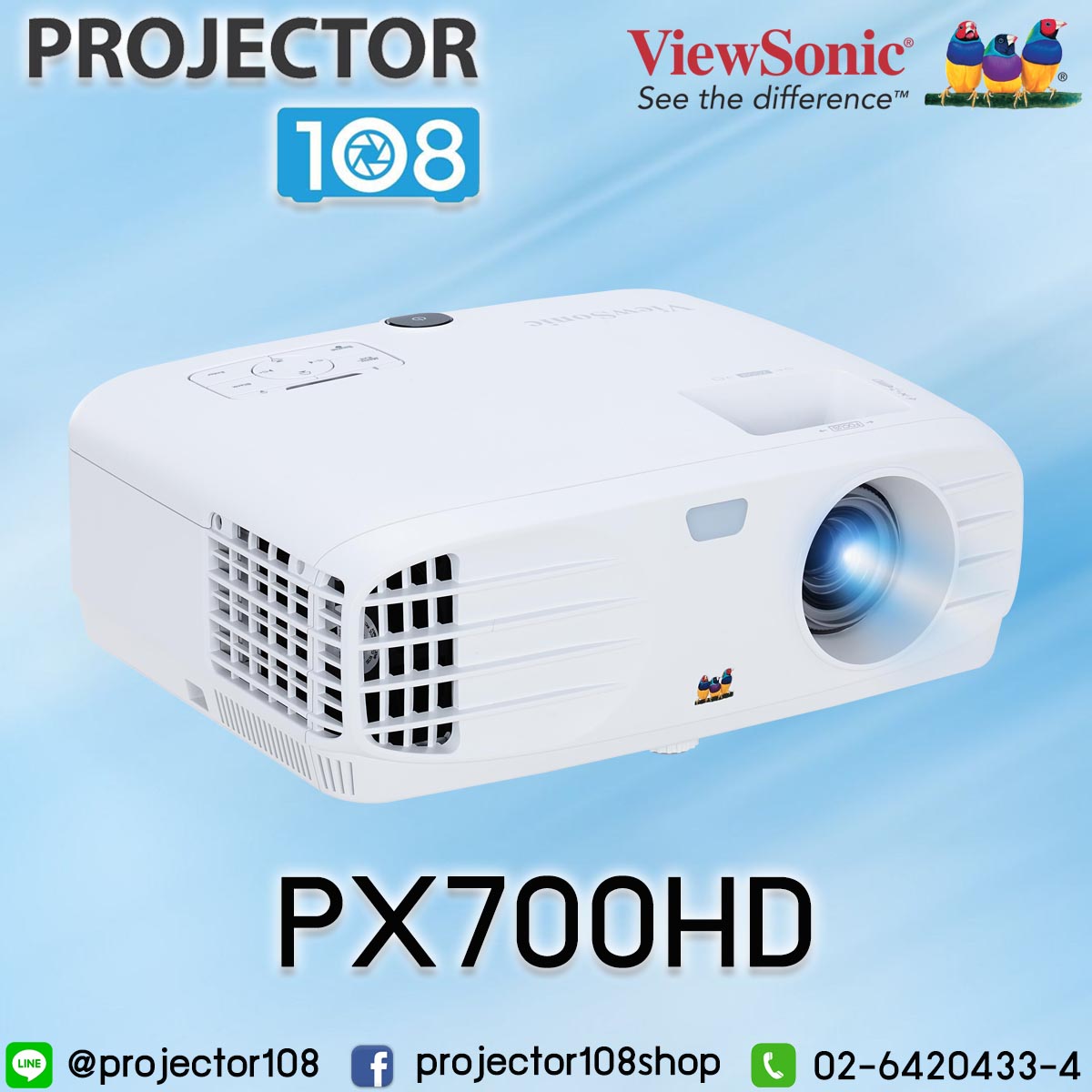Viewsonic PX700HD DLP Projector (3,500 Ansi Lumens/Full HD 1080P) วิว ...